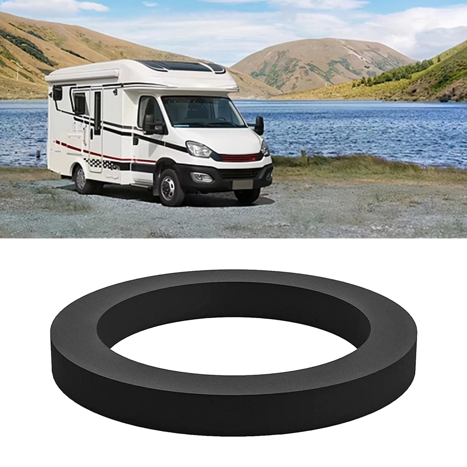 UGSHY 1 PC 385311652 Replace RV Toilet Seal Kit, Mounting Hardware and Seal Compatible for RV Toilet Replacement Seal for RVs, Camper Trailers (Black)