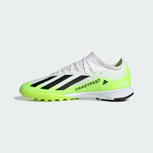 adidas Soccer X Crazyfast.3 Turf (Little Kid/Big Kid) Footwear White/Core Black/Lucid Lemon 5.5 Big Kid M