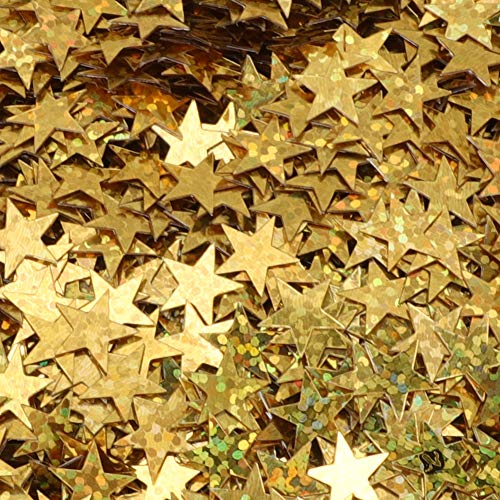4000Pcs Star Confetti, 10mm PVC Star Table Confetti Star Glitter Sequins Confetti Baby Shower Party Sprinkles for Wedding Party Table Scatter Birthday DIY Decoration (60g) (laser gold)