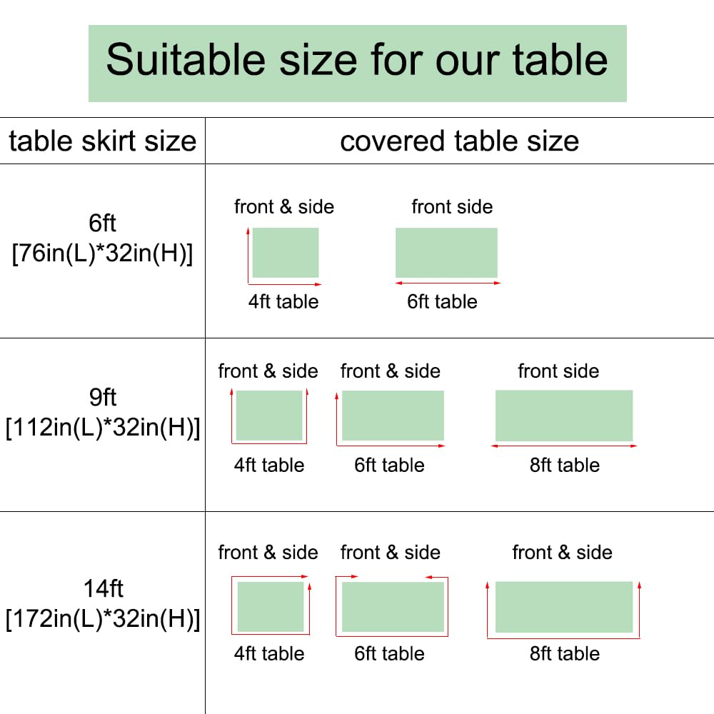 Rainbow Tutu Table Skirt 6ft for Round Retangle Table Tassels Tulle Table Skirting for Birthday Wedding Party Decoration