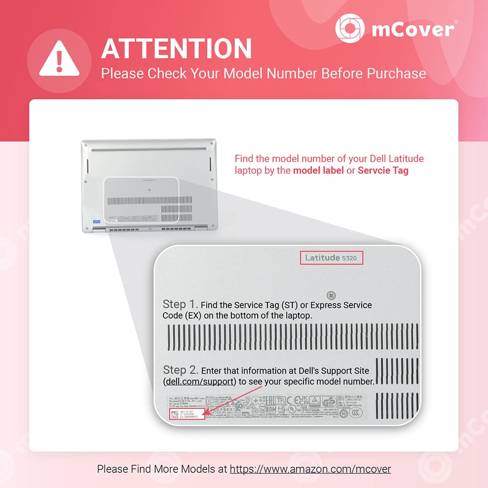 mCover Case ONLY Compatible for 2021~2024 13.3" Dell Latitude 5320 5330 5340 5350 2-in-1 Windows Laptop Notebook Computer (NOT Fitting Any Other Dell Models) - Pink