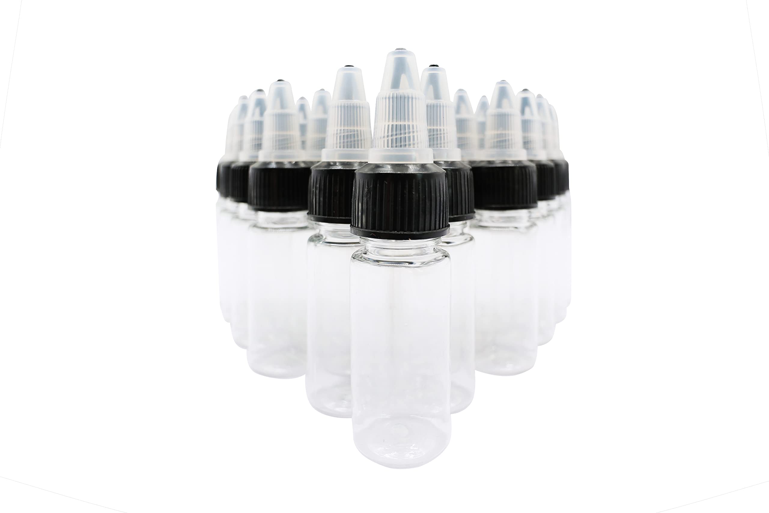 HuoHuo Hard Plastic Extruded Liquid Bottle,PET Plastic Bottle,Dispensing Bottle 28 Pcs 0.5 oz Bottles,Laboratory wash Bottle,drip Bottle,Ink Bottle,Watercolor Pigment Bottle(15ml)
