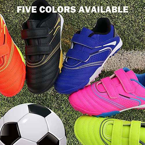 firelli Kids Athletic Turf Soccer Cleats Boys Girls Comfortable Soccer Shoes (3,Orange)