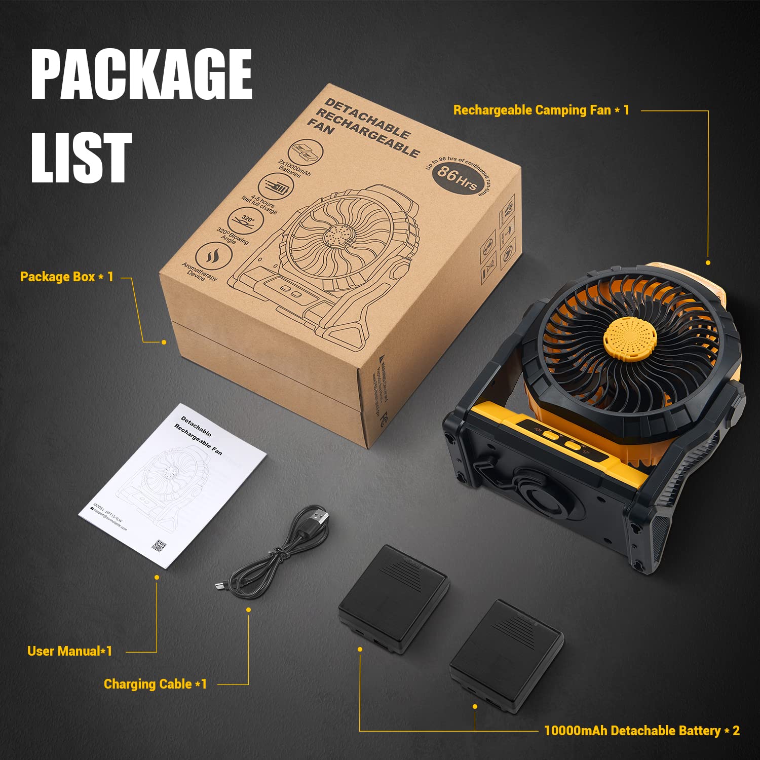 Geek Aire High Velocity Fan for Office & Living Room,Portable for Camping