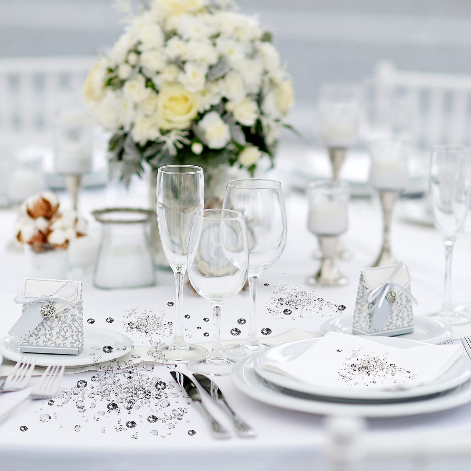 4000 Pcs Mini Clear Diamonds Diamond Vase Filler Acrylic Crystal Diamond Fillers In 3 Sizes Wedding Vase Fillers For Centerpieces Diamond Confetti Table Decorations Table Acrylic Crystal Scatter Gems
