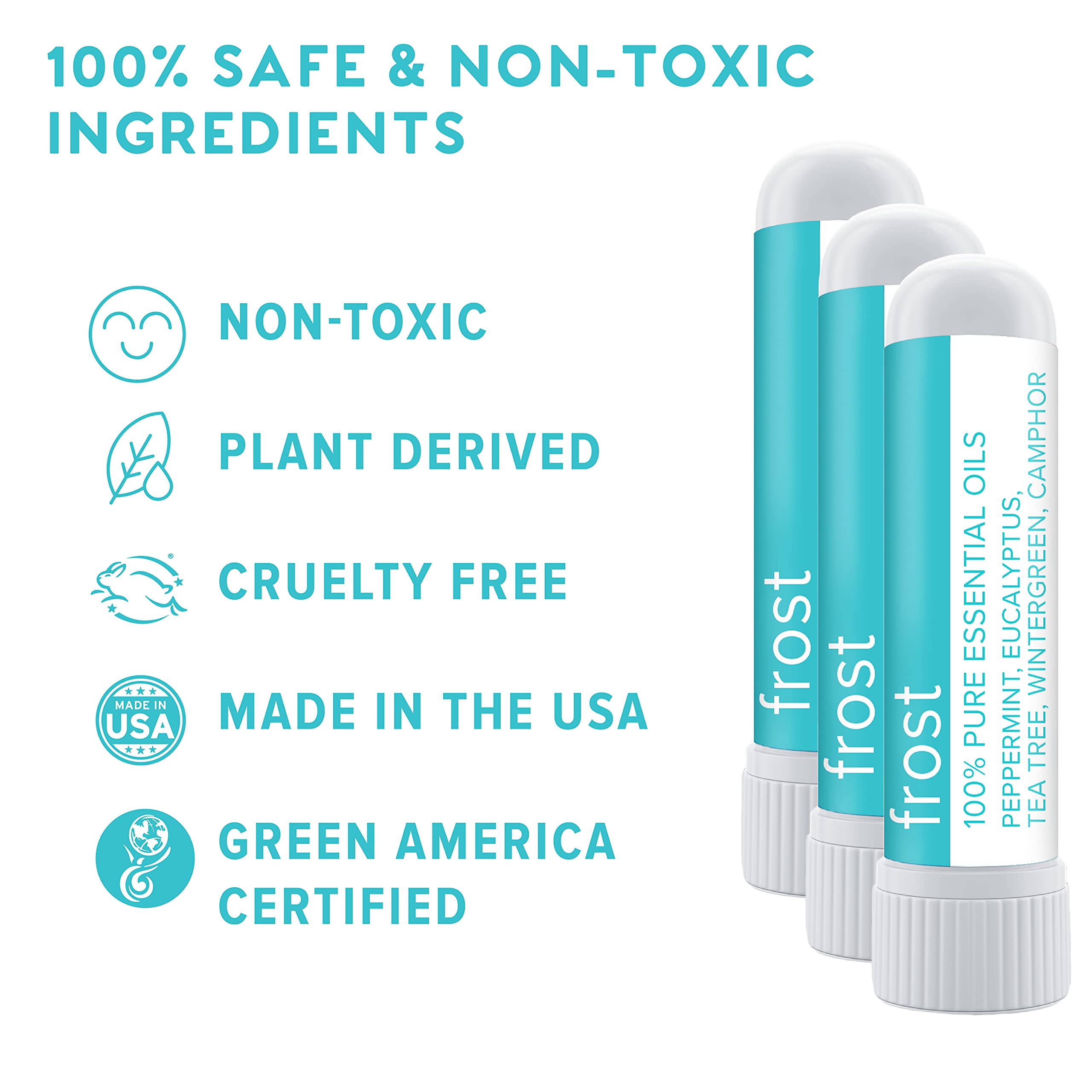MOXE Frost - Energizing Aromatherapy Nasal Inhaler - Alleviate Headaches, Boost Focus & Energy - Cooling Sinus Blaster - Includes Peppermint, Eucalyptus, & Wintergreen Essential Oils - USA (3-Pack)…
