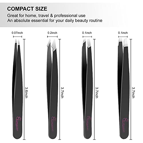 Tweezers Set-4 Pieces Gotcha You Looked Circle Punch Game - Sticker.1 (Black)