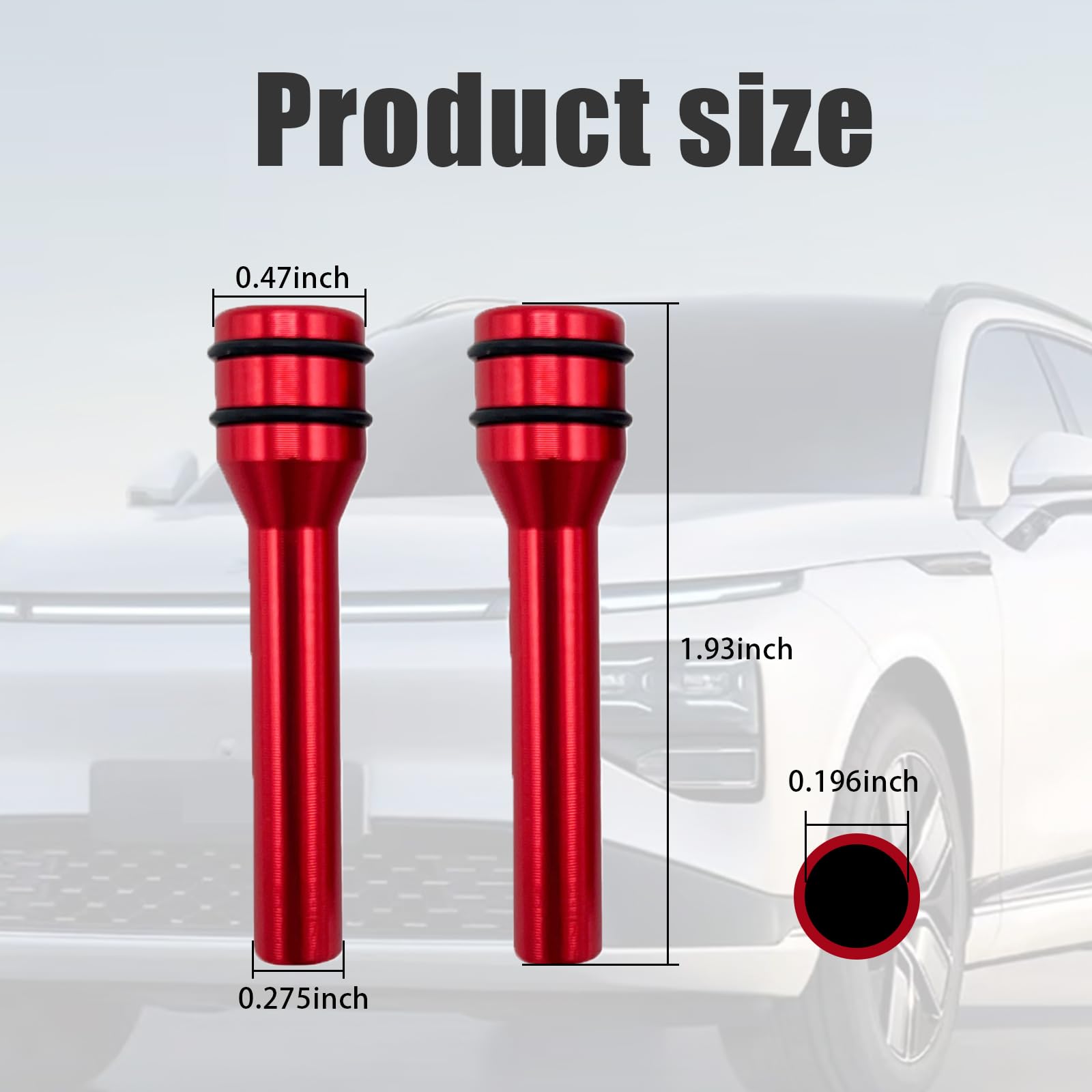Crynod 4 PCS Car Door Lock Knobs, 0.4In x 1.9In Metal Vehicle Control Post Pins Replacements, Universal Automobile Interior Door Lock Knob Accessories for Cars Trucks SUVs Vans (Red)
