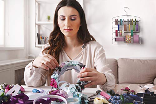 Craft Ribbon Organizer Storage 【Stainless Steel】 Ribbon Storage Organizer|Ribbon Spool Storage| Ribbon Holder Organizer for Crafts| Ribbon Wall Organizer