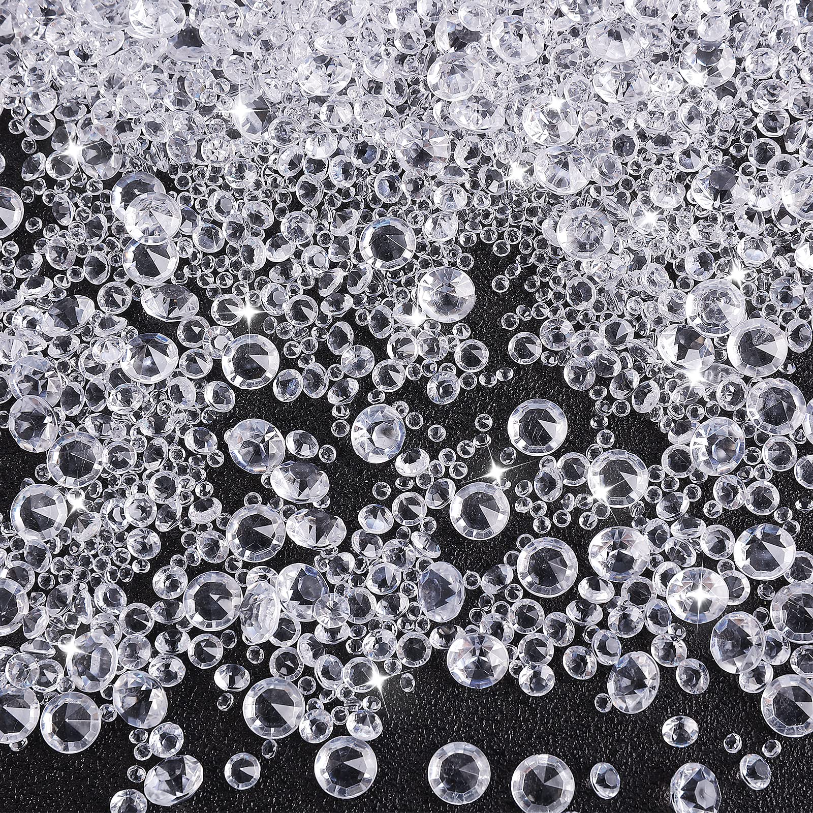 4000 Pcs Mini Clear Diamonds Diamond Vase Filler Acrylic Crystal Diamond Fillers In 3 Sizes Wedding Vase Fillers For Centerpieces Diamond Confetti Table Decorations Table Acrylic Crystal Scatter Gems