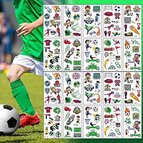 40 Sheets Soccer Tattoos for Kids, Men Women Soccer Temporary Tattoos Fake Tattoos Soccer Stickers for Kids, Soccer Ball Party Favors Decorations Soccer Goodies Soccer Gifts for Girls Boys