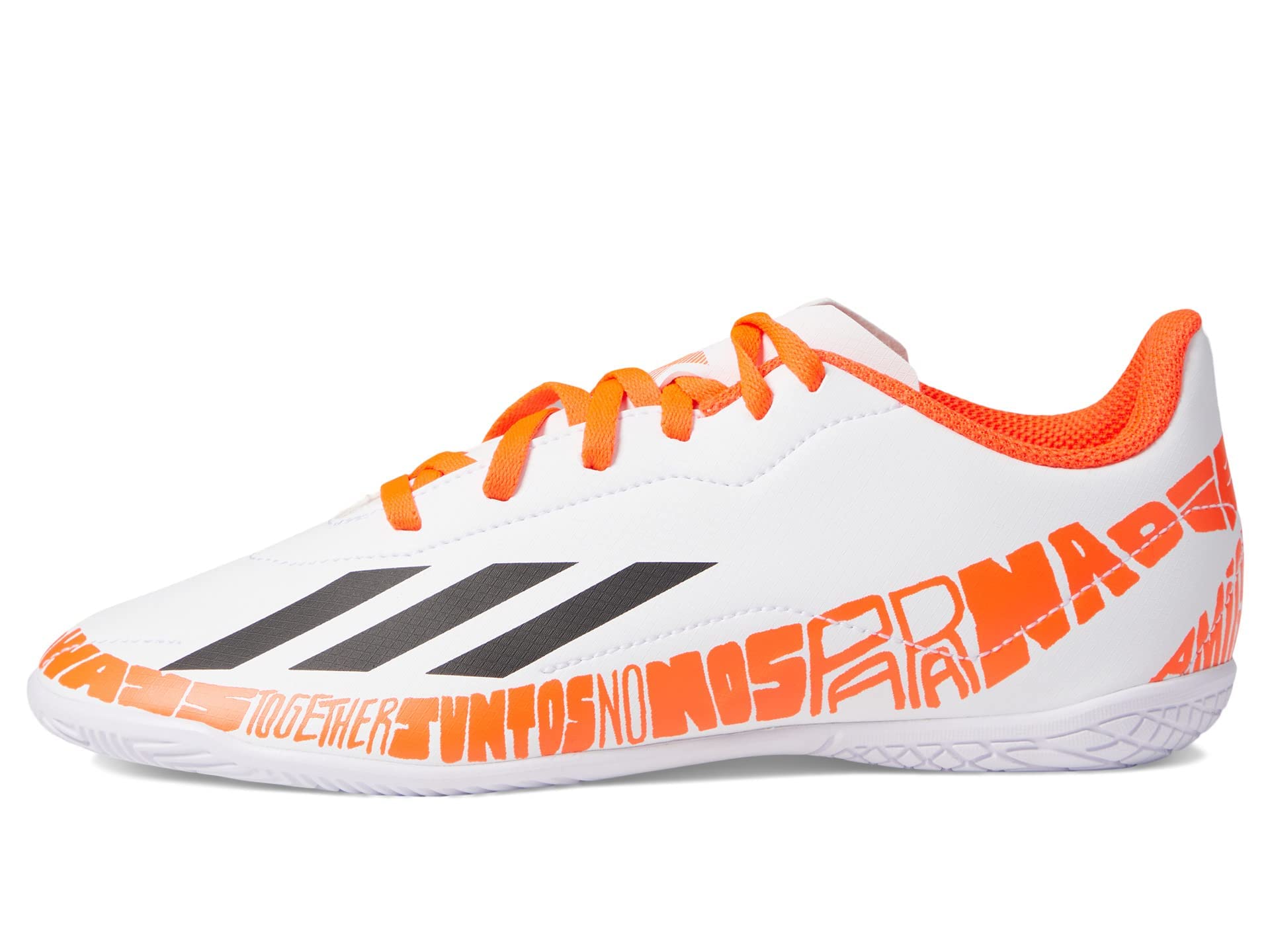adidas X Speedportal Messi.4 Indoor Soccer Shoe, FTWR White/Core Black/Solar Red, 5.5 US Unisex Big Kid