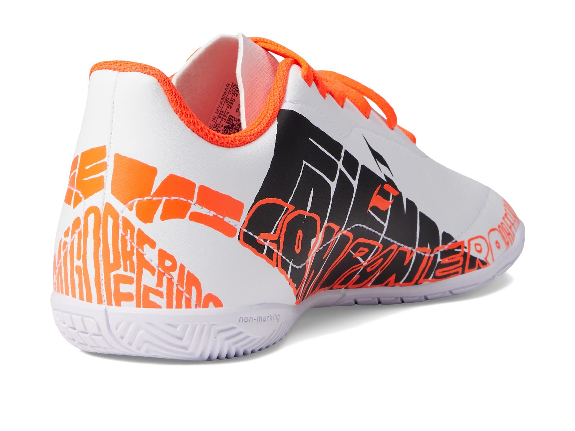 adidas X Speedportal Messi.4 Indoor Soccer Shoe, FTWR White/Core Black/Solar Red, 5.5 US Unisex Big Kid