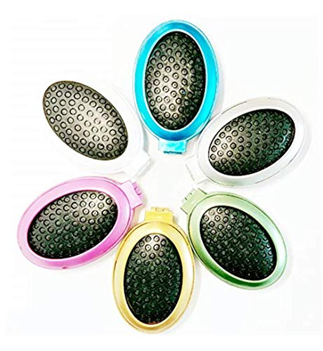 Balancy Oval Travel Hair Brush with Mirror Folding Pocket Hair Brush Mini Travel Comb with Makeup Mirror (6 pcs)