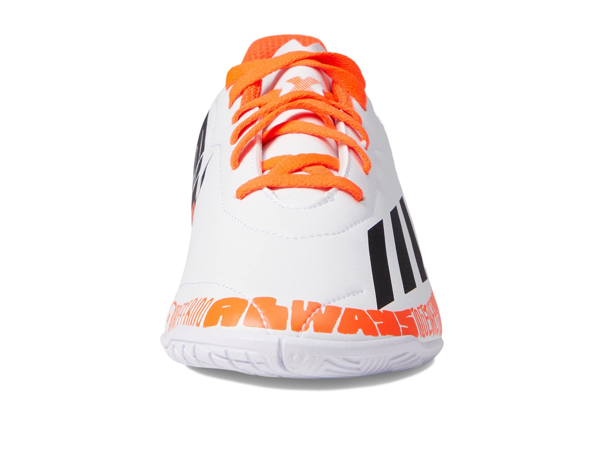 adidas X Speedportal Messi.4 Indoor Soccer Shoe, FTWR White/Core Black/Solar Red, 5.5 US Unisex Big Kid
