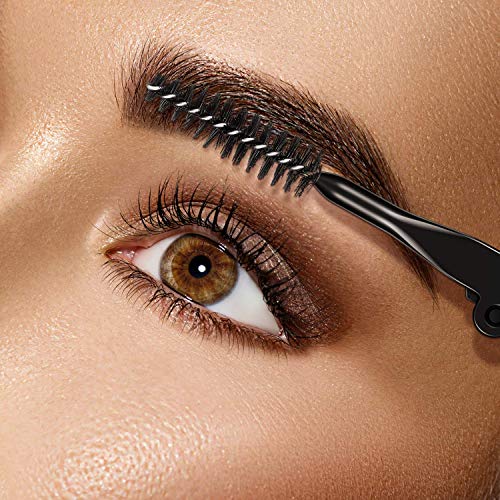 Folding Eyebrow Comb Eyelash Separator Eyebrow Eyelash Grooming Brush for Making Up Supplies (Style A, 4 Pieces)