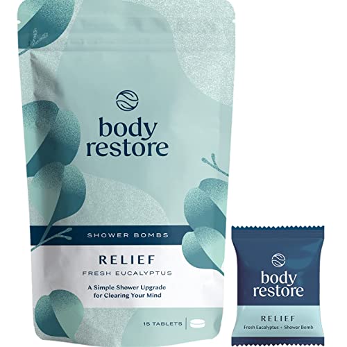 Body Restore Shower Steamers Aromatherapy 15 Packs - Gifts for Mom, Gifts for Women and Men, Shower Bath Bombs, Eucalyptus Menthol Essential Oil, Stress Relief and Relaxation