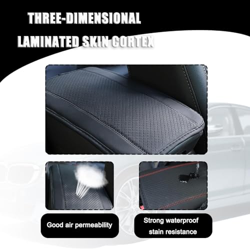UGSHY Pack-1 Universal Car Armrest Box Mat, Fiber Leather Embossing, Waterproof Armrest Cover Center Console Mat, Fit for Most Car, SUVs, Truck (Black)