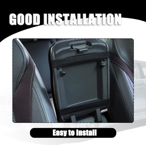 UGSHY Pack-1 Universal Car Armrest Box Mat, Fiber Leather Embossing, Waterproof Armrest Cover Center Console Mat, Fit for Most Car, SUVs, Truck (Black)