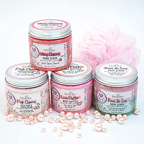 Bella & Bear Pink Cherry Bath Soap & Shave Cream, Paraben Free, No Harmful Chemicals, Cruelty Free, Vegan, 6.7oz