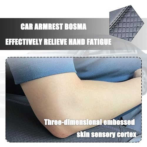 UGSHY Pack-1 Universal Car Armrest Box Mat, Fiber Leather Embossing, Waterproof Armrest Cover Center Console Mat, Fit for Most Car, SUVs, Truck (Black)