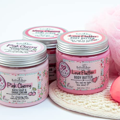 Bella & Bear Pink Cherry Bath Soap & Shave Cream, Paraben Free, No Harmful Chemicals, Cruelty Free, Vegan, 6.7oz