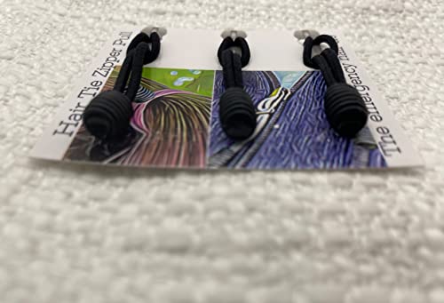 Hair Tie Zipper Pull (black)