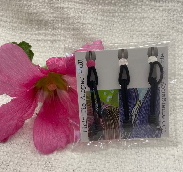 Hair Tie Zipper Pull (black)