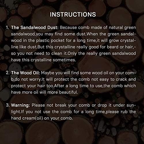 Menesia Men's Pocket Comb,Folding Wooden Beard Comb with Leather Travel Case,Green Sandalwood Hair Combs Set for Men(Skeleton)