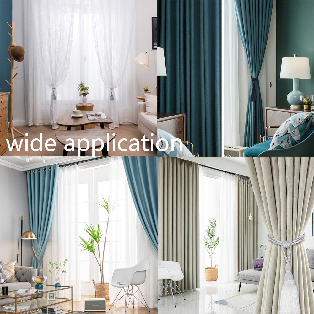 BEL AVENIR 4 Pack Curtain Tiebacks Tassel Drapery Tie-Backs Rope Handmade Holdbacks Home Office Hotel Decorative (Gold)