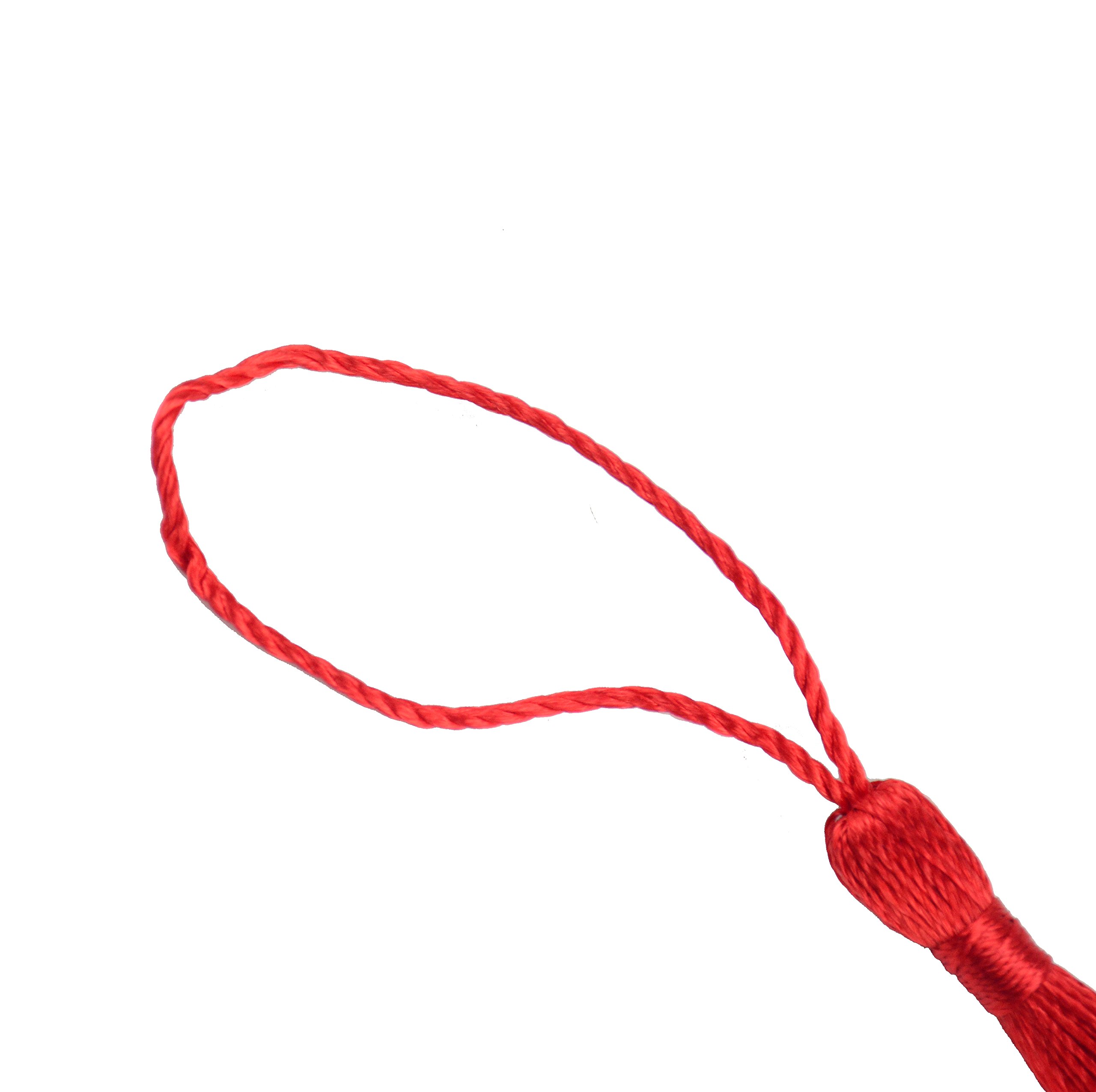 Makhry 100pcs Tassels 5 Inch Silky Floss Bookmark Tassels with Cord Loop Small Tassels for Crafts Bookmarks Jewelry Making DIY Souvenir Accessory (Red)