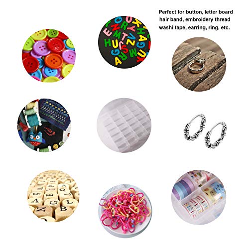 suituts 3 Pack 36 Grids Plastic Organizer Box with Adjustable Dividers, Clear Plastic Storage Organizer Box for Jewelry Beads, Letter Board, Rock Collection, Fishing Tackle (10.7X6.7X1.6 Inch)