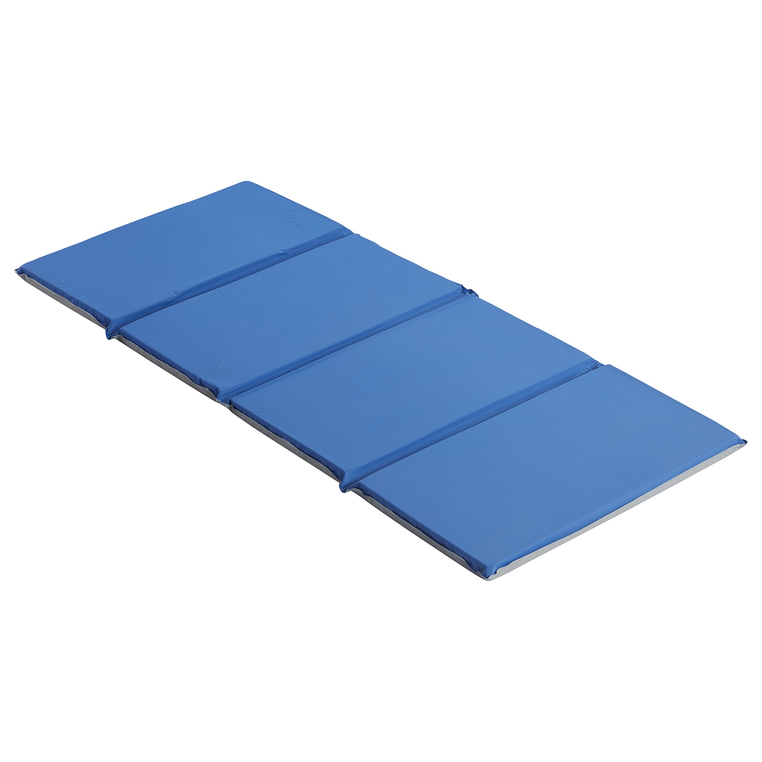 ECR4Kids Everyday Folding Rest Mat, 4-Section, 1in, Classroom Furniture, Blue/Grey & Everything Kids Shark, Fish, Ocean Blue & Grey Preschool Nap Pad Sheet, Blue, Grey, Navy,