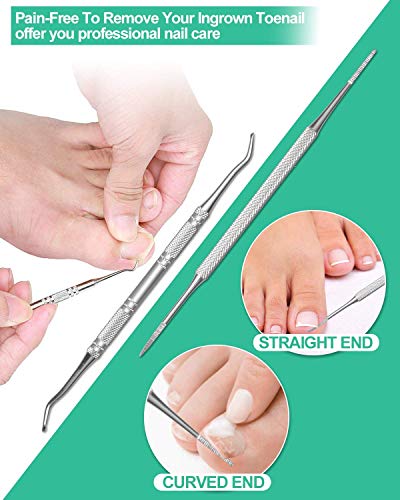 Toenail Clippers for Thick Nails, Large Nail Clippers for Thick & Ingrown Toenails Podiatrist Toenail Clippers Kits Stainless Steel Super Sharp Curved Blade Grooming Nail Tool for Man & Women