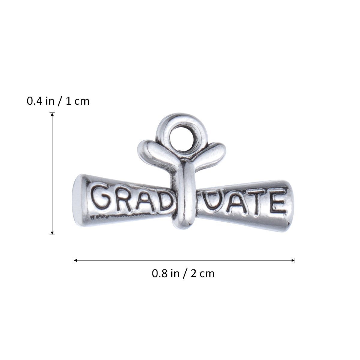 BinaryABC Graduation Charms Pendant,Graduation Diploma Pendants,for Charm Bracelets Chain Necklace Craft Gifts 50Pcs