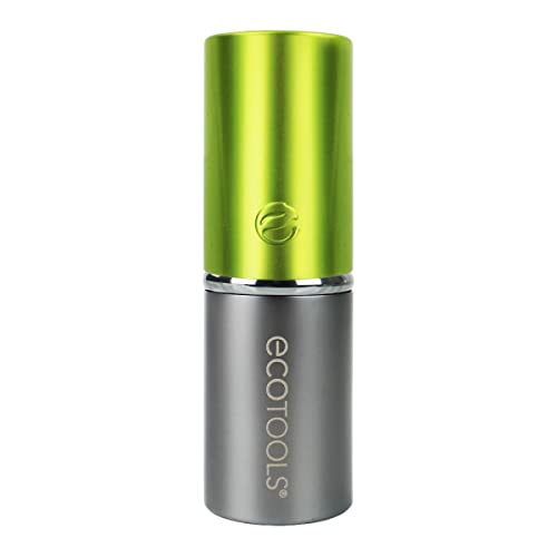 EcoTools Travel Kabuki Makeup Brush for Foundation, Blush, Bronzer, & Powder, Retractable, Green, Aluminum, Sustainable, Travel Friendly & Perfect for On The Go, 1 Count