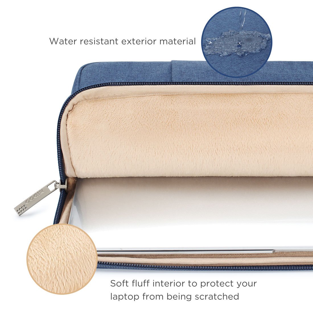 NIDOO 13.3 Inch Laptop Sleeve Case Water Resistant Protective Cover Notebook Bag Compatible with Surface Book 3 / ThinkPad P14s E14 T14 / ThinkPad X1 Carbon Yoga /14" Pavilion 14 / ASUS ROG G14,Blue
