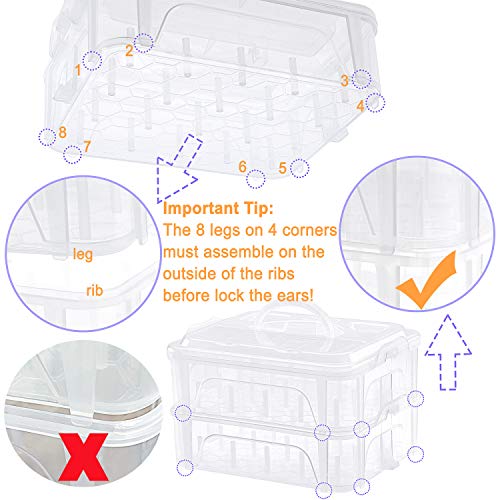 New brothread 4 Layers Stackable Clear Storage Box/Organizer for Holding 80 Spools Home Embroidery & Sewing Thread and Other Embroidery Sewing Crafts (Spool Size Requirement: H≤2.2"; W≤1.69")