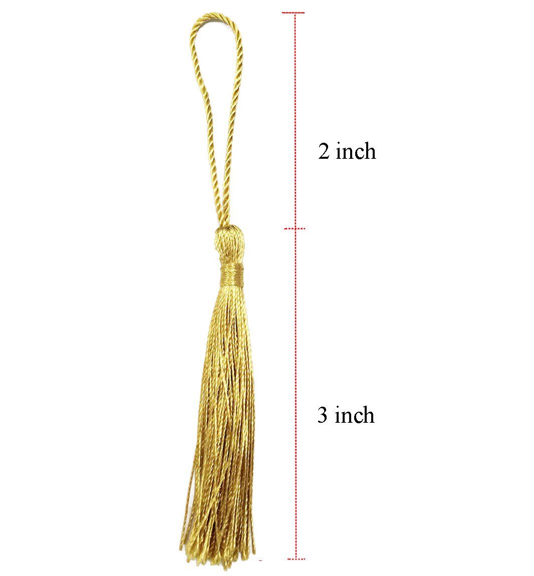 Aokbean 100pcs 5 Inches Handmade Silky Floss Soft Craft Bookmark Tassels with Loops for DIY, Jewelry Making, Graduation Tassel,Bookmarks,Souvenir (Light Gold)