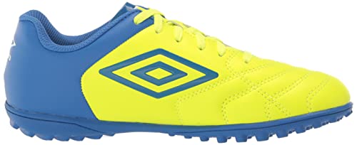 Umbro Boy's Classico XI TF Jr. Soccer Turf Shoe, Yellow/Blue/White, 1 Little Kid