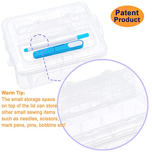 New brothread 4 Layers Stackable Clear Storage Box/Organizer for Holding 80 Spools Home Embroidery & Sewing Thread and Other Embroidery Sewing Crafts (Spool Size Requirement: H≤2.2"; W≤1.69")