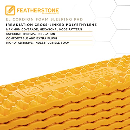 Featherstone Outdoor El Cordion Insulated R-Value 2.1 Sleeping Pad Closed Cell Foam Mat for Ultralight Backpacking Thru-Hiking and Camping