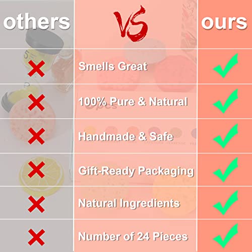 Shower Steamers, 24PCS Sharing Pack Aromatherapy Shower Steamers, Vaporizing Shower Bombs with Organic Essential Oils Enjoy Home Spa, Shower Steamers for Women & Men - 4 Boxes