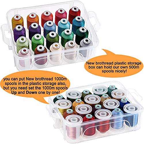 New brothread 4 Layers Stackable Clear Storage Box/Organizer for Holding 80 Spools Home Embroidery & Sewing Thread and Other Embroidery Sewing Crafts (Spool Size Requirement: H≤2.2"; W≤1.69")