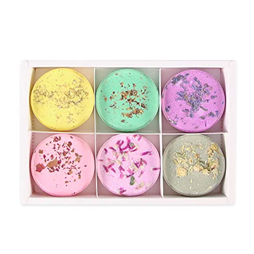 Shower Steamers Aromatherapy Pack of 6 with Essential Oil, Chamomile, Vanilla, Lavender, Sakura, Lily, Jasmine