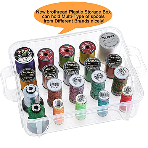 New brothread 4 Layers Stackable Clear Storage Box/Organizer for Holding 80 Spools Home Embroidery & Sewing Thread and Other Embroidery Sewing Crafts (Spool Size Requirement: H≤2.2"; W≤1.69")