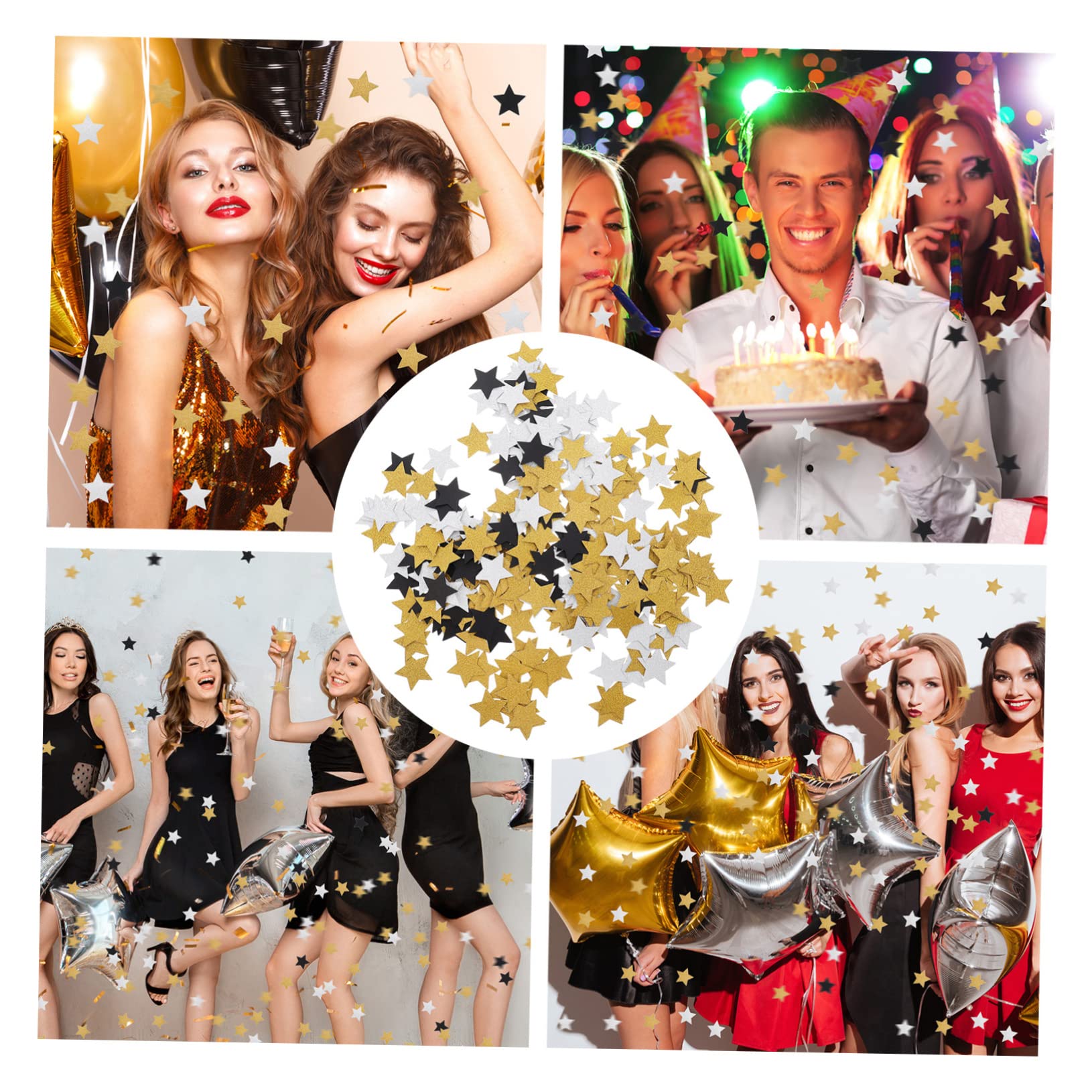 ERINGOGO 600 Pcs Confetti Fake Ice Cream Cone Desktop Decor Wedding Decor Dining Room Table Decor Table Scatter Wedding Embellishments Party Decoration New Sequins Paper Baby Metal Foil