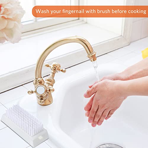 5 Pieces Hand Scrub Brushes for Cleaning Fingernail Brush Stiff for Men Non Disposable Scrub Brush Heavy Duty Plastic Cleaning Brushes for Hands Nail Cleaning (White)