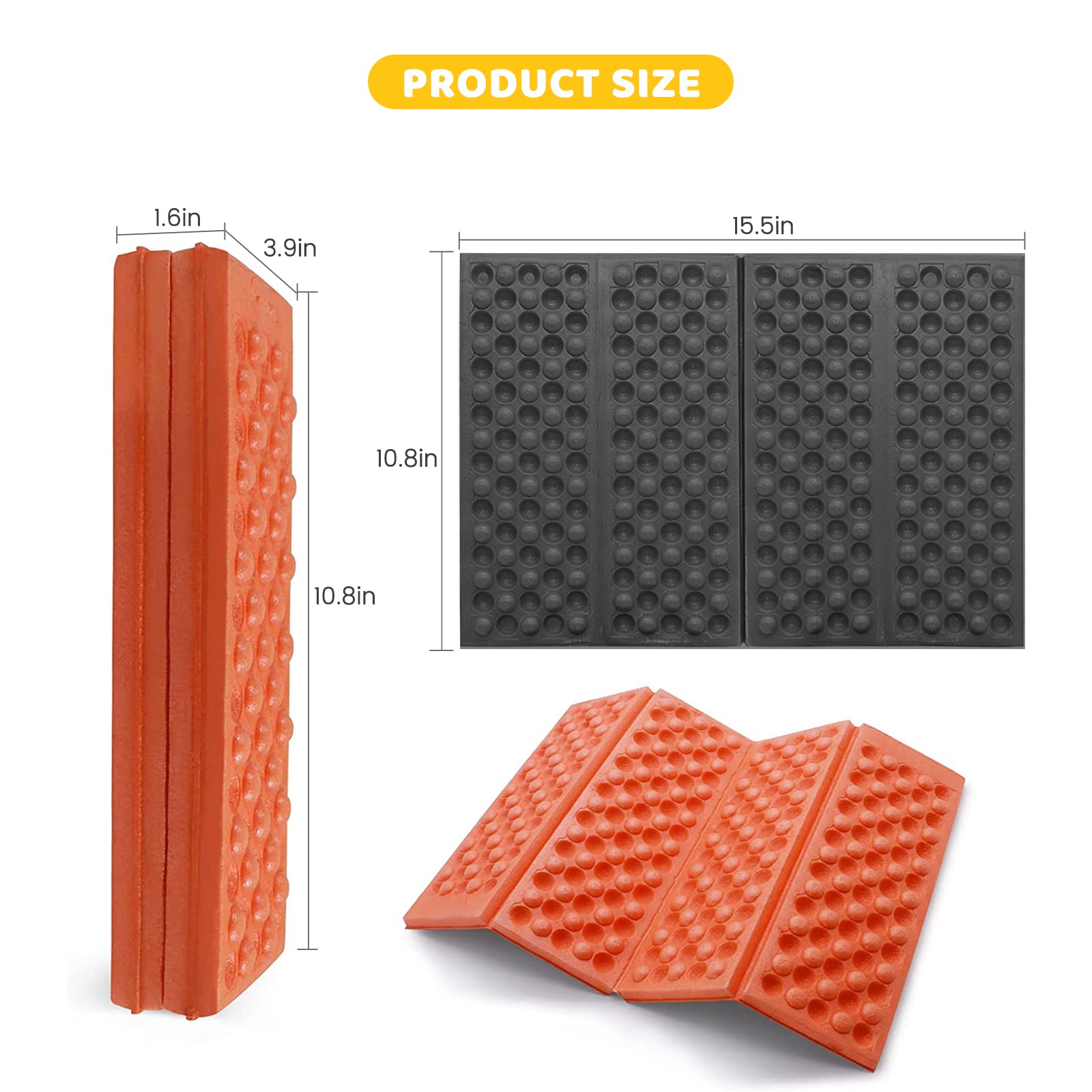 Goaup Sitting Pad, 2pcs Foam Camping Mat Seat Waterproof Folding Mat for Picnic, Hiking, Backpacking, Mountaineering (Colors are Send Randomly)