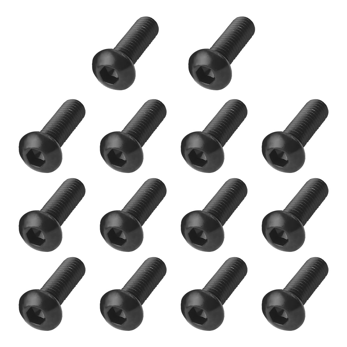 YALOK M6 x 25mm Hexagon Screw Bolt, 14PCS Button Head Allen Key Screws, Carbon Steel Round Head Machine Screws Bolts Hexagon Screws, Universal Vehicle Accessories for Bicycle Motorcycle Car